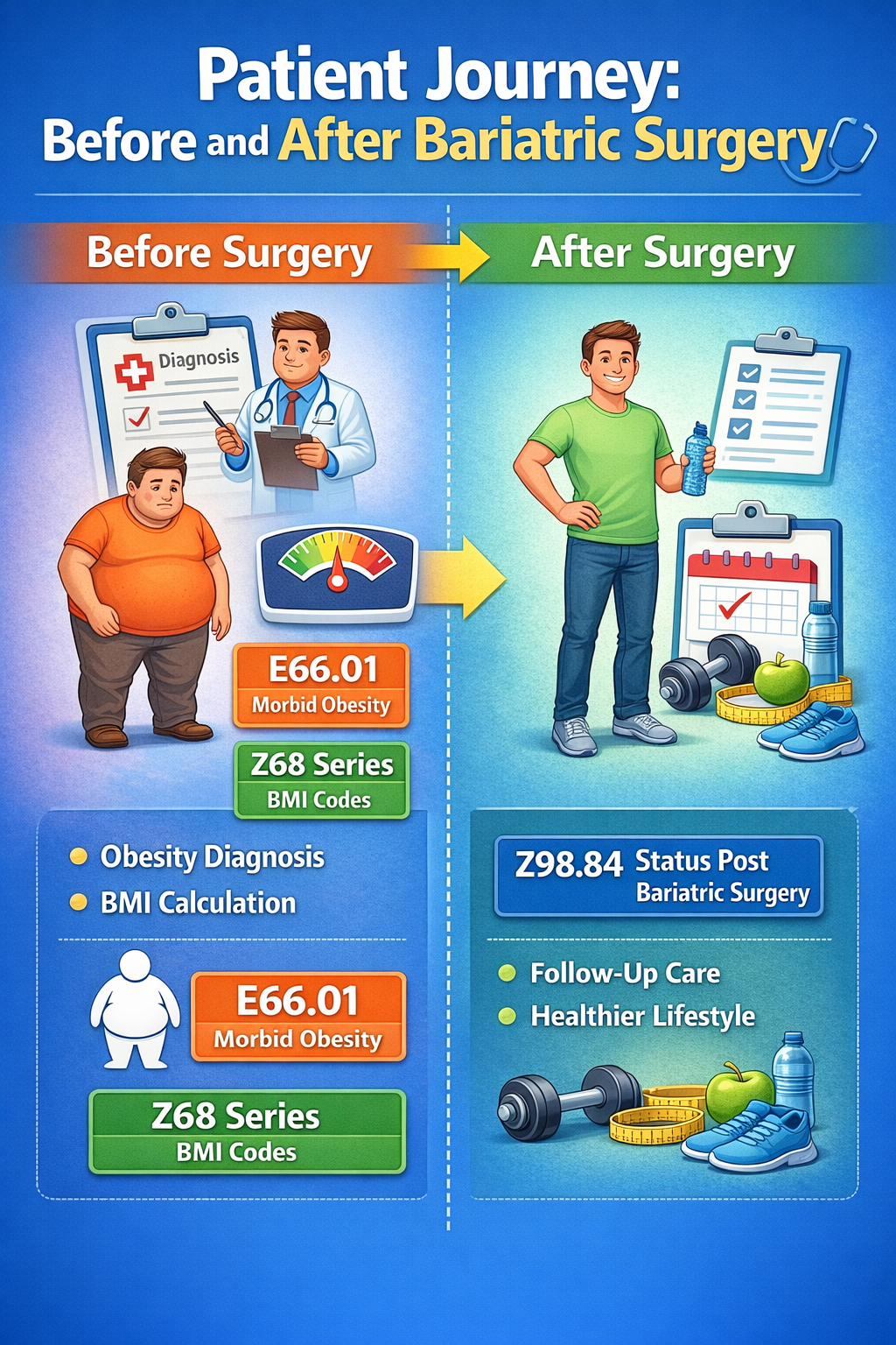 ICD-10 Code for Bariatric Surgery (2026): Z98.84, E66 & BMI Codes Explained